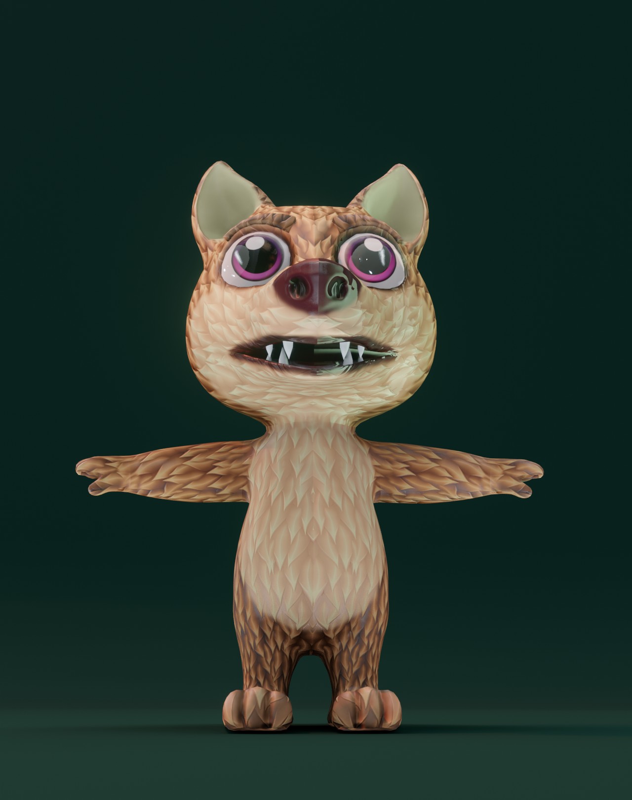 Cartoon Red Wolf Animated 3D Model by 3DDisco