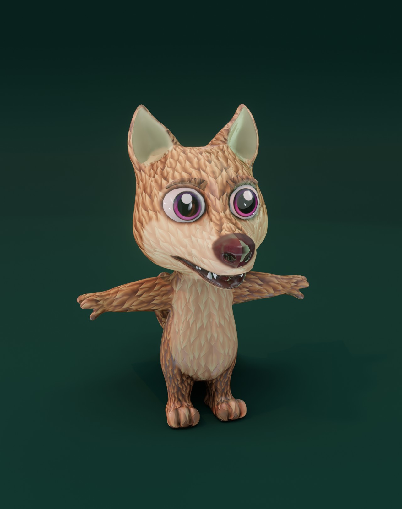 Cartoon Red Wolf Animated 3D Model by 3DDisco