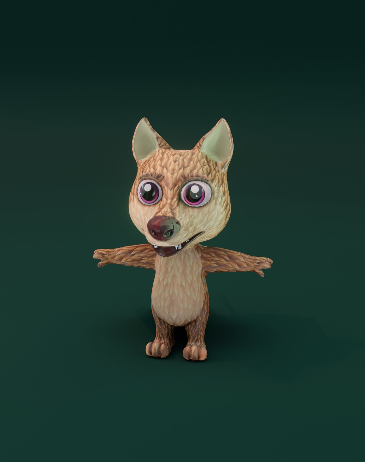 Cartoon Red Wolf Animated 3D Model by 3DDisco