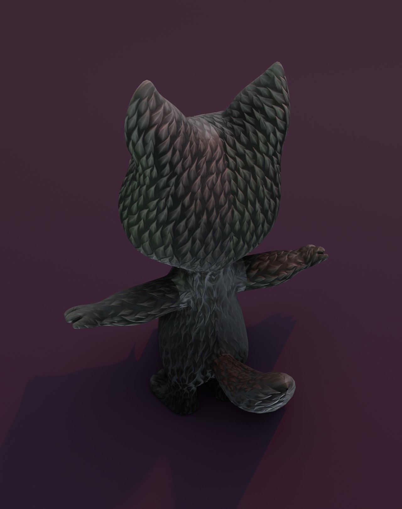 Cartoon Black Wolf Animated 3D Model by 3DDisco