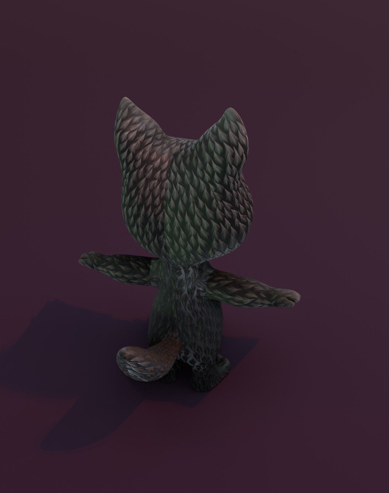 Cartoon Black Wolf Animated 3D Model by 3DDisco