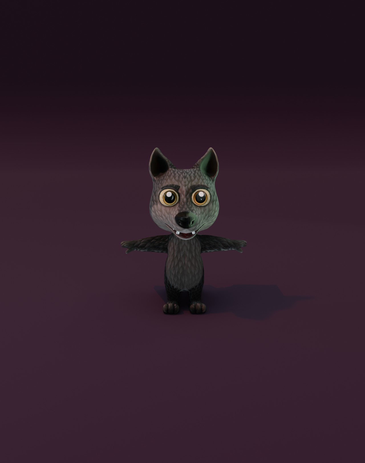 Cartoon Black Wolf Animated 3D Model by 3DDisco
