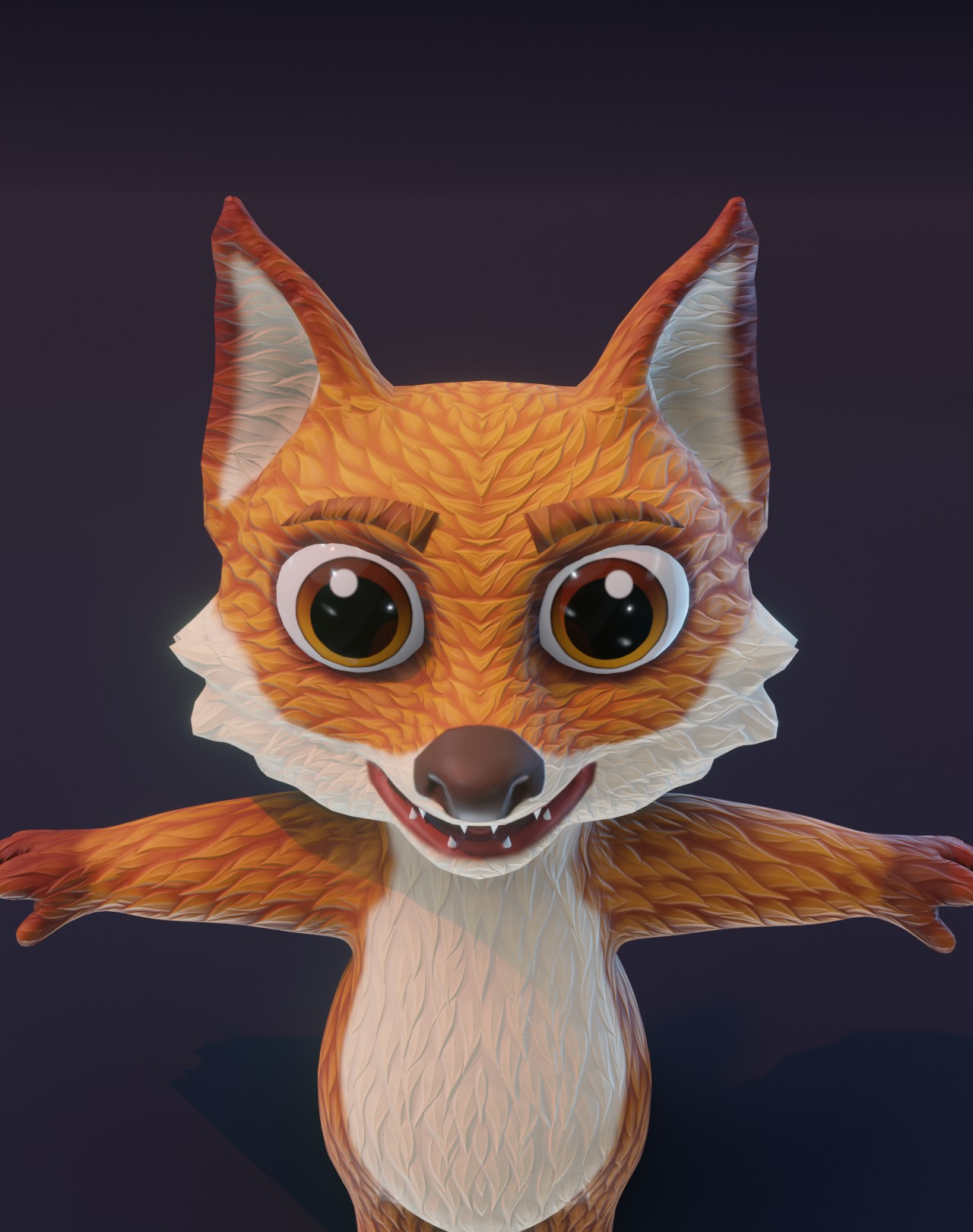 Cartoon Fox Animated 3D Model by 3DDisco