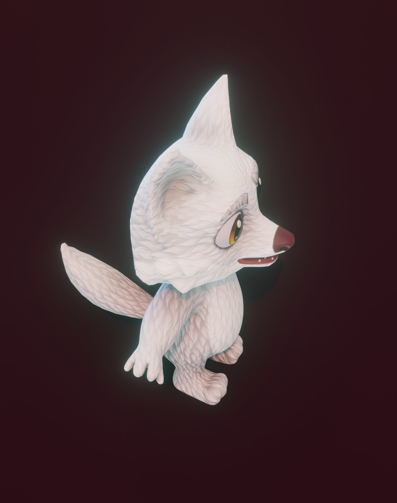 Cartoon Arctic Fox Animated 3D Model by 3DDisco