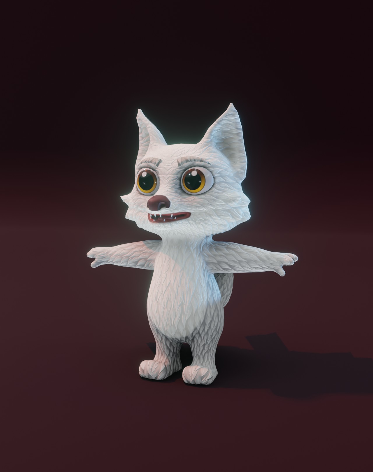 Cartoon Arctic Fox Animated 3D Model by 3DDisco