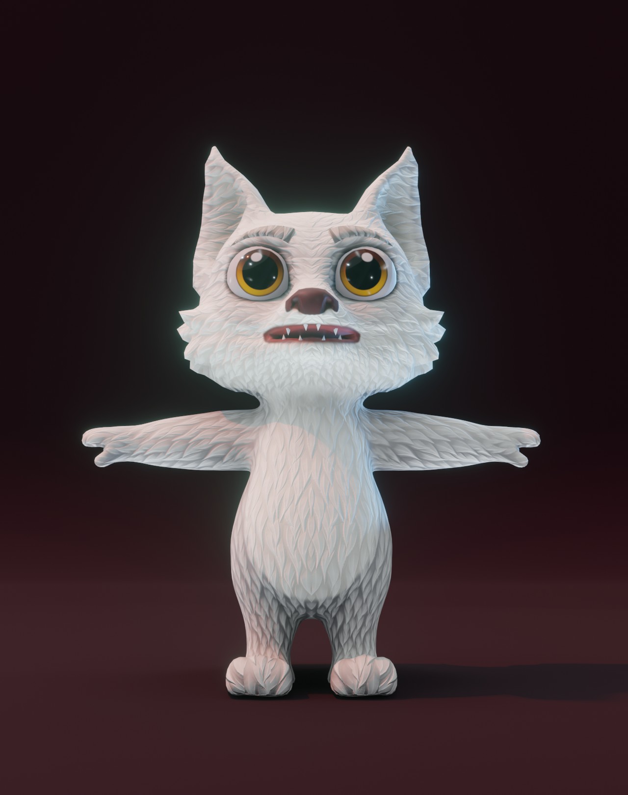 Cartoon Arctic Fox Animated 3D Model by 3DDisco
