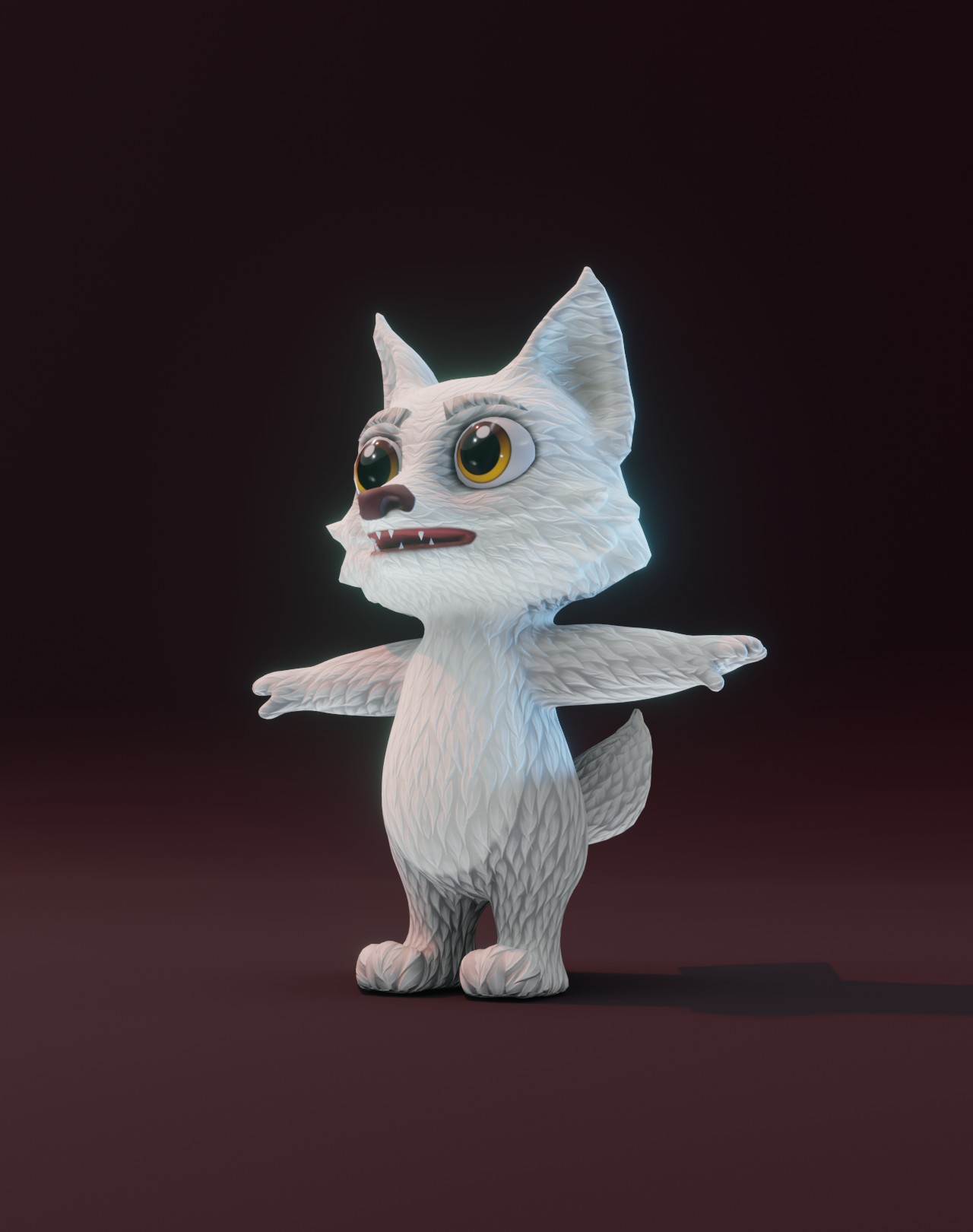Cartoon Arctic Fox Animated 3D Model by 3DDisco
