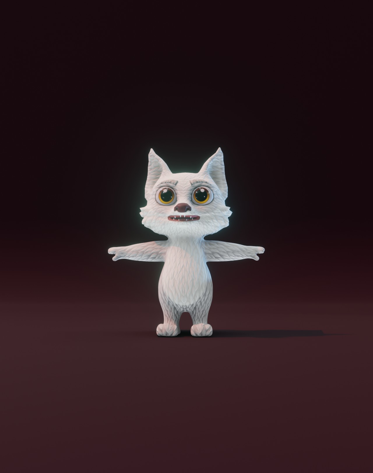 Cartoon Arctic Fox Animated 3D Model by 3DDisco