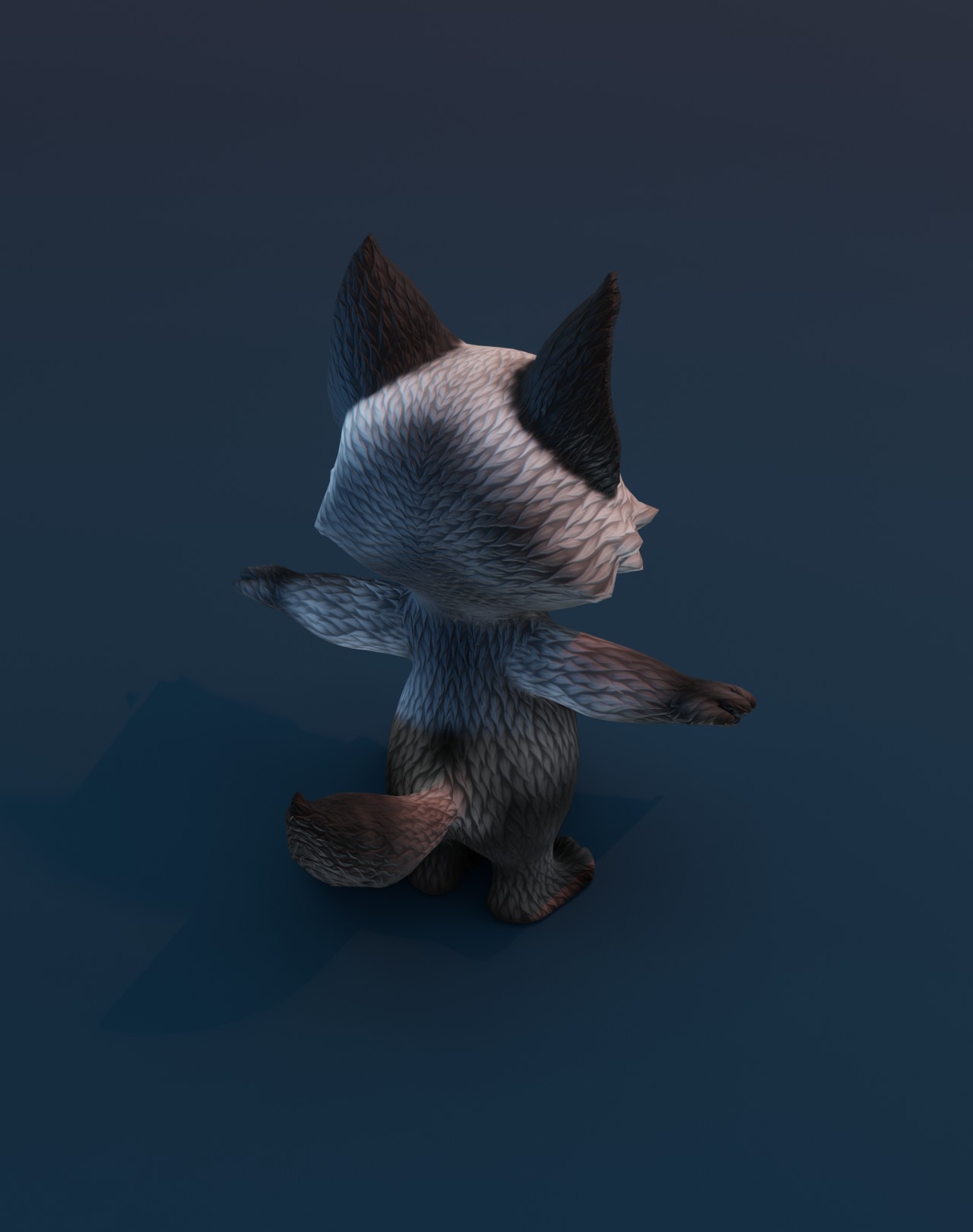 Cartoon Silver Fox Animated 3D Model by 3DDisco