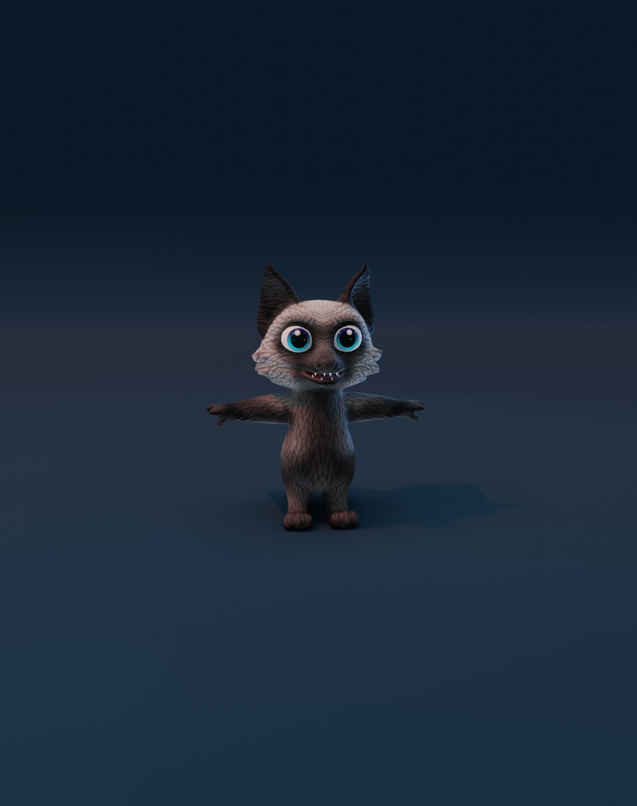 Cartoon Silver Fox Animated 3D Model by 3DDisco