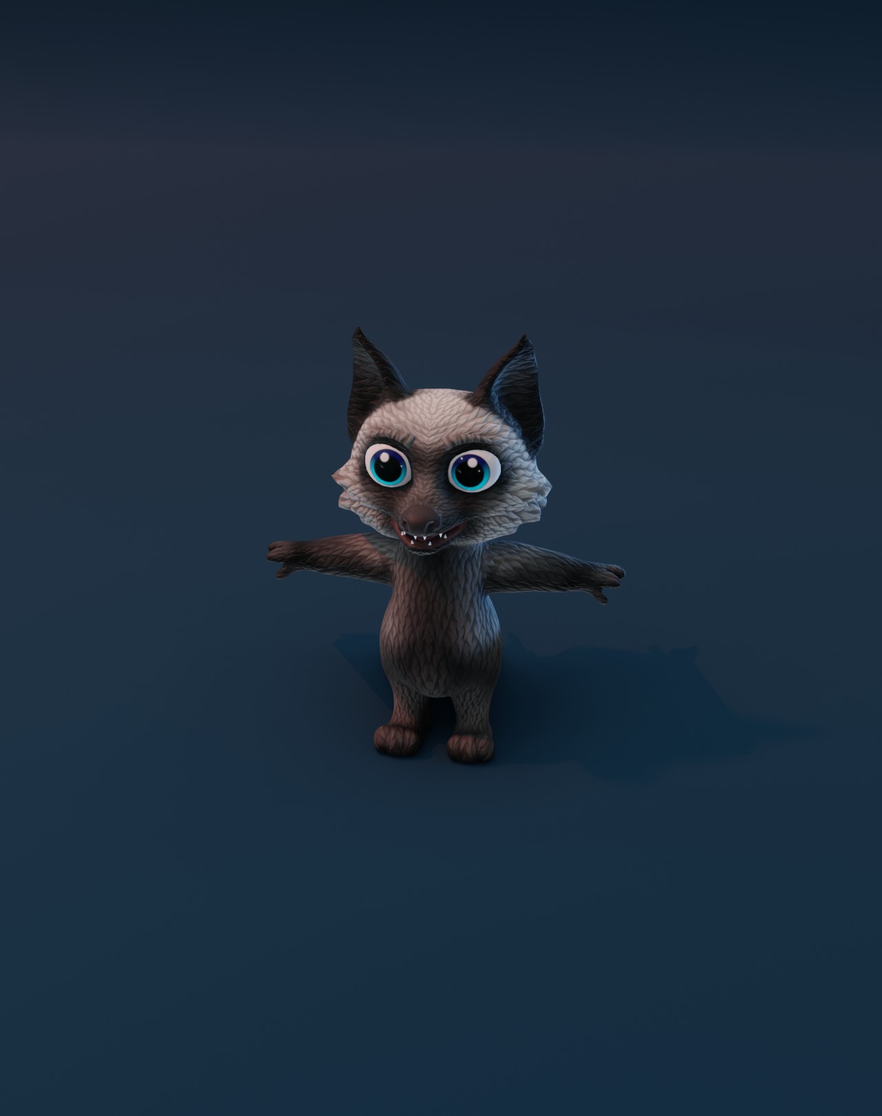 Cartoon Silver Fox Animated 3D Model by 3DDisco