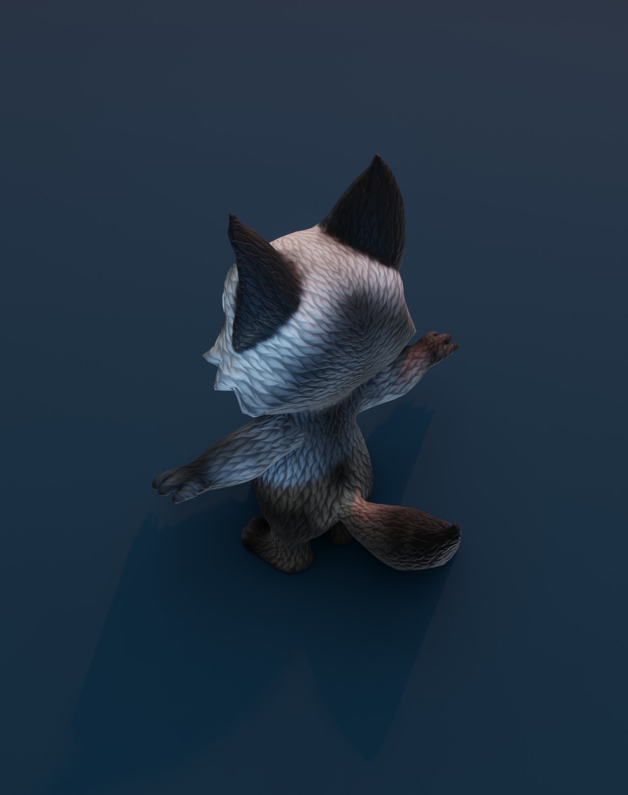 Cartoon Silver Fox Animated 3D Model by 3DDisco