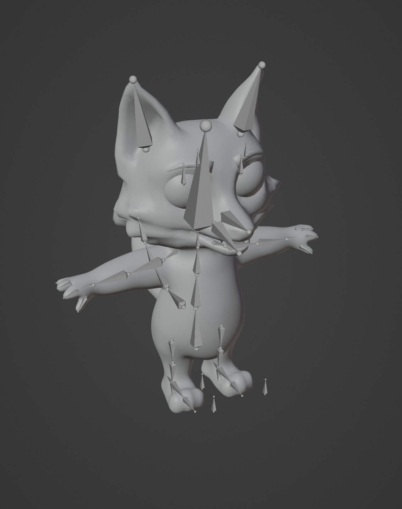 Cartoon Silver Fox Animated 3D Model by 3DDisco