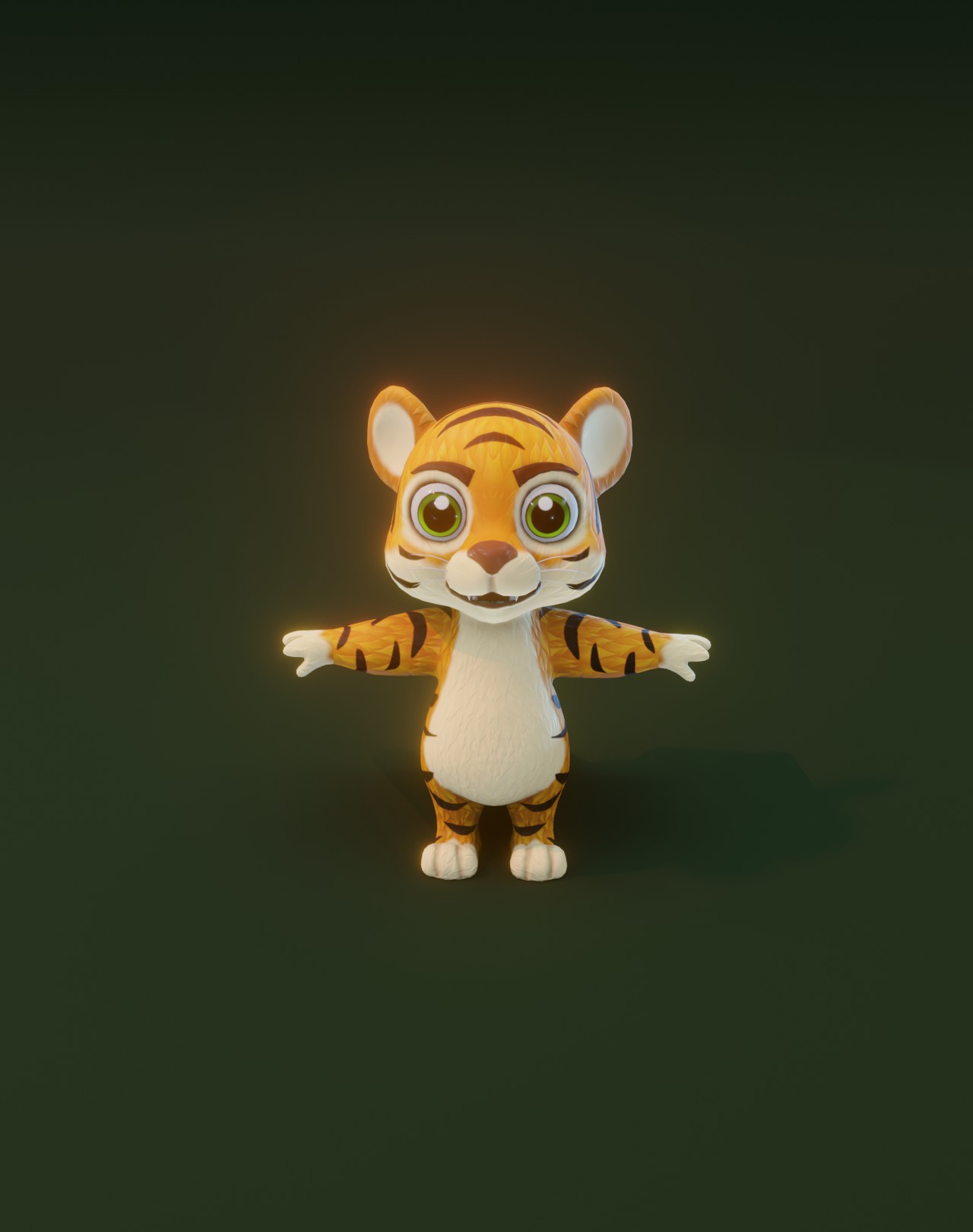 Cartoon Tiger Animated 3D Model by 3DDisco