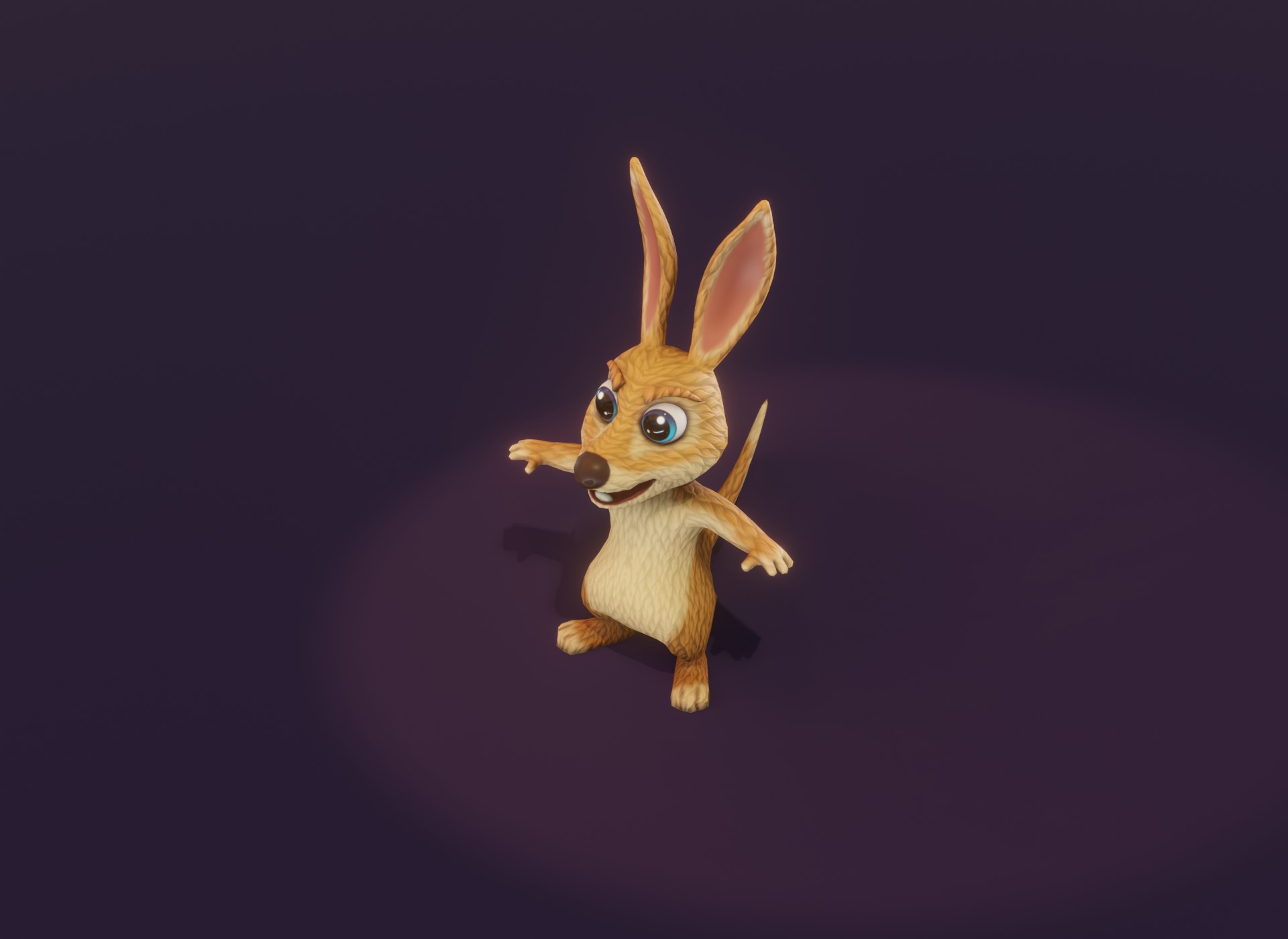 Cartoon Kangaroo Animated 3D Model by 3DDisco