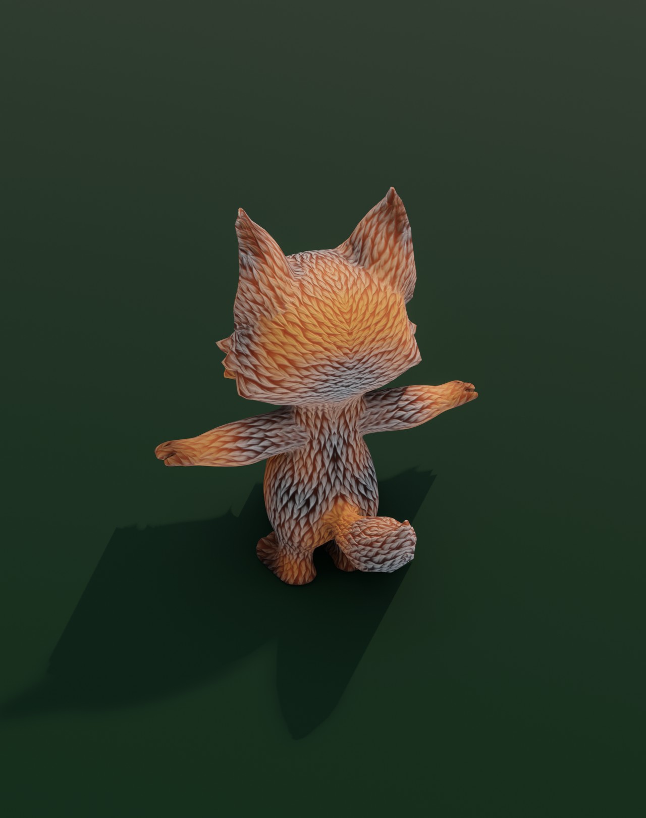 Cartoon Grey Fox Animated 3D Model by 3DDisco