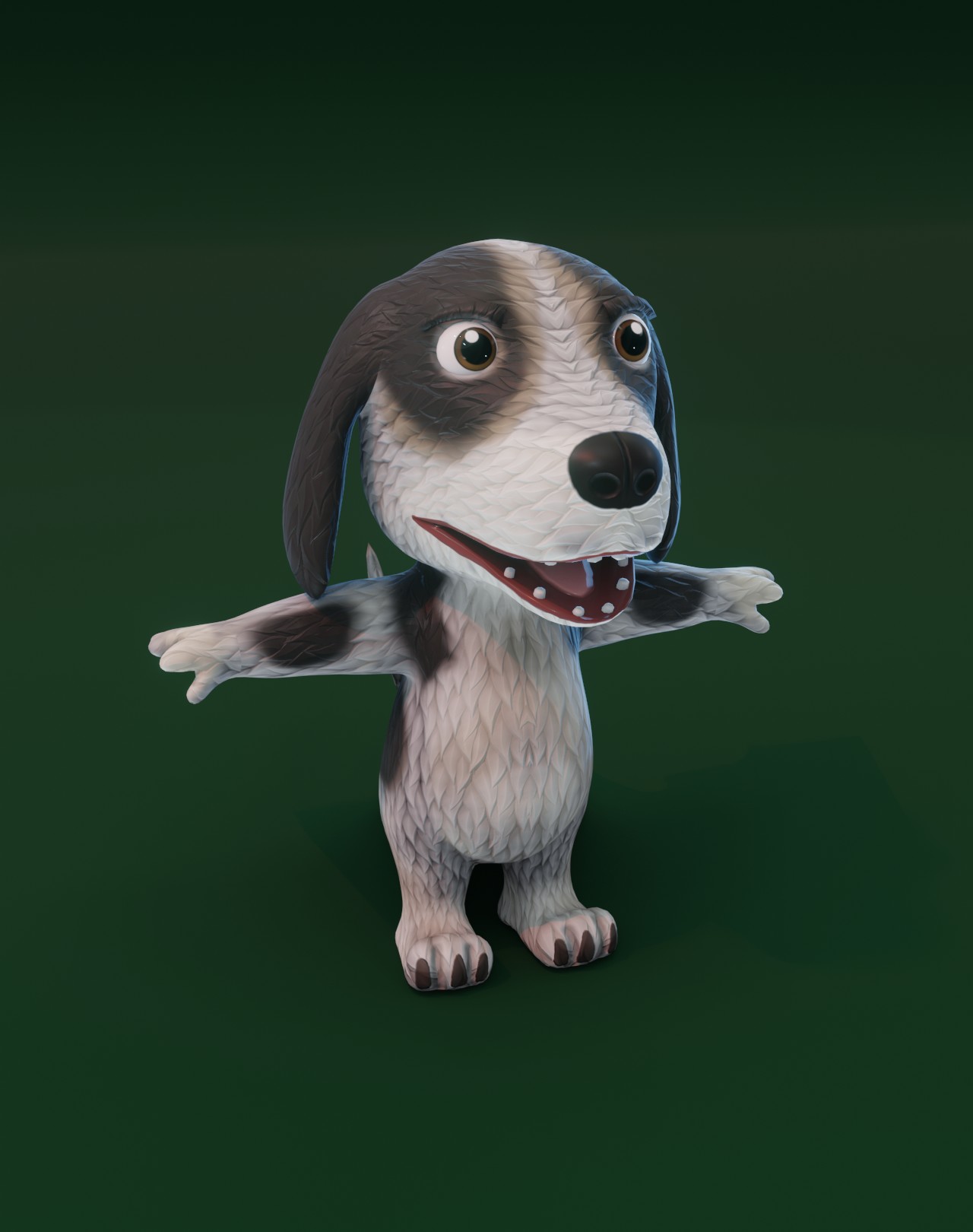 Cartoon Hound Dog Animated 3D Model by 3DDisco