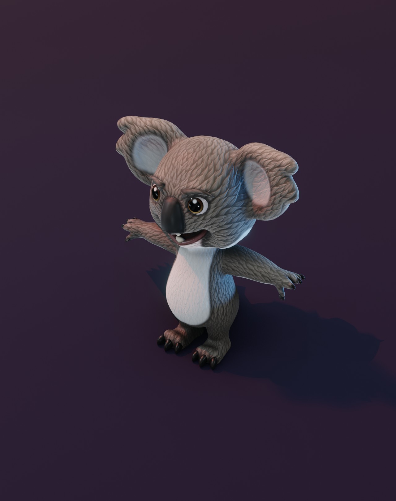 Cartoon Koala Animated 3D Model by 3DDisco