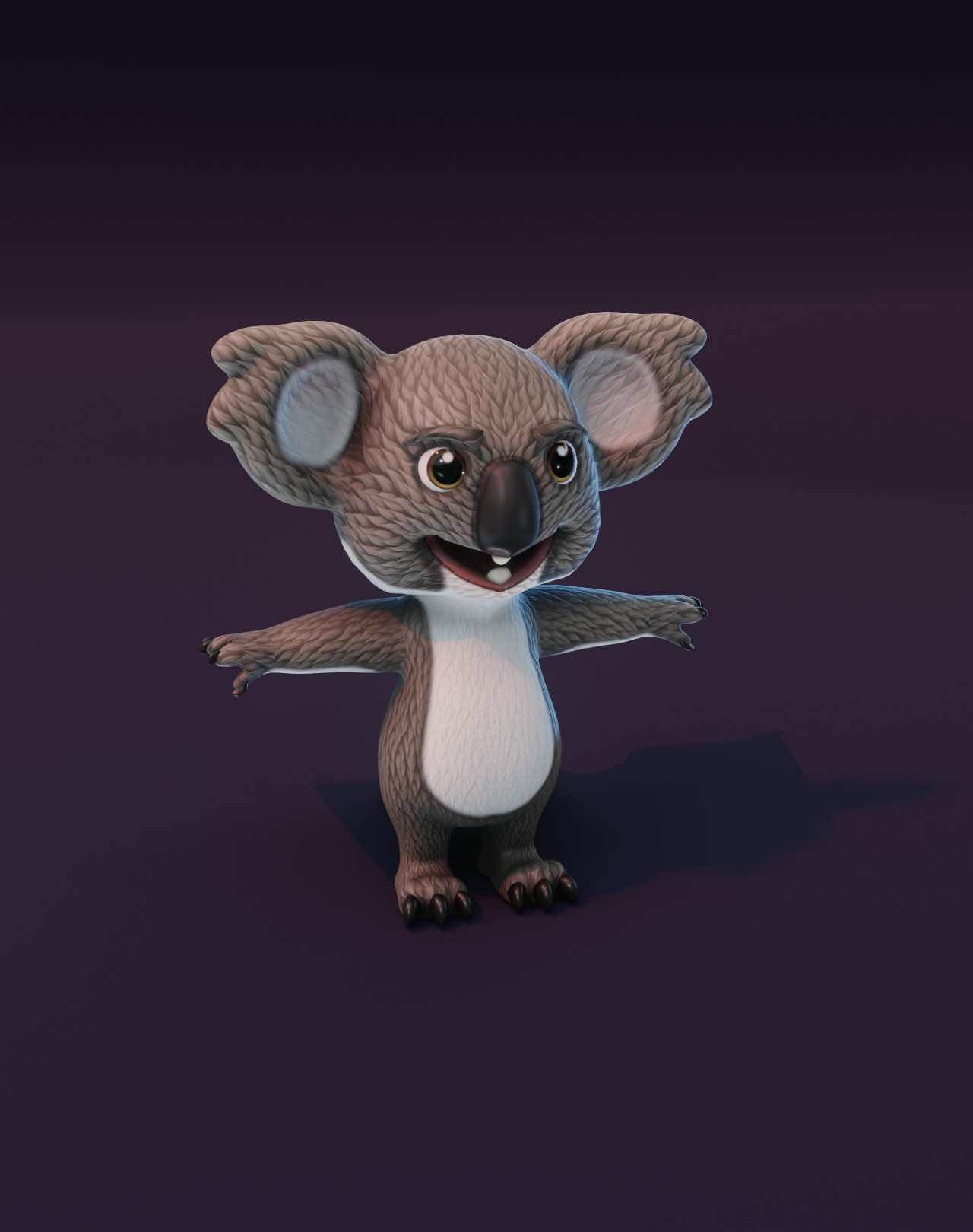 Cartoon Koala Animated 3D Model by 3DDisco