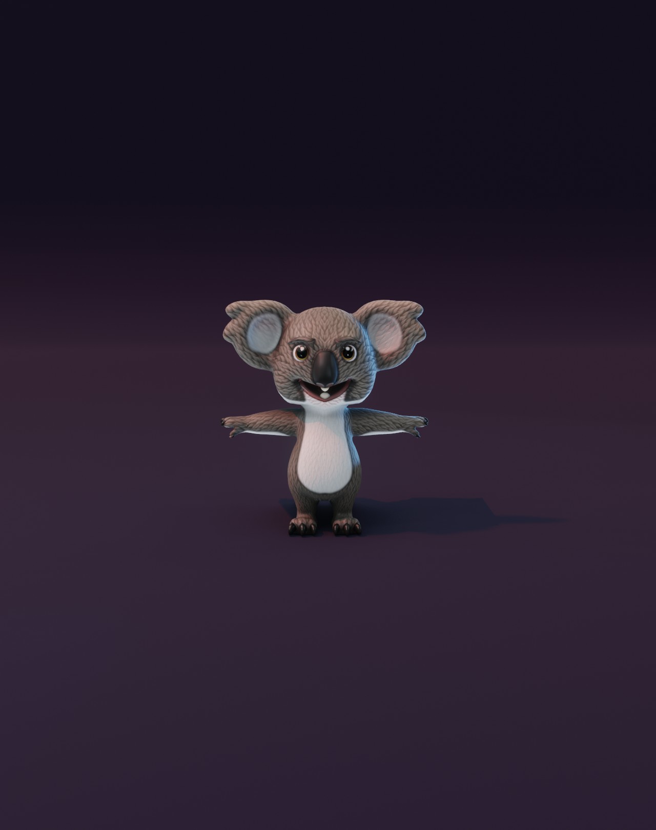 Cartoon Koala Animated 3D Model by 3DDisco
