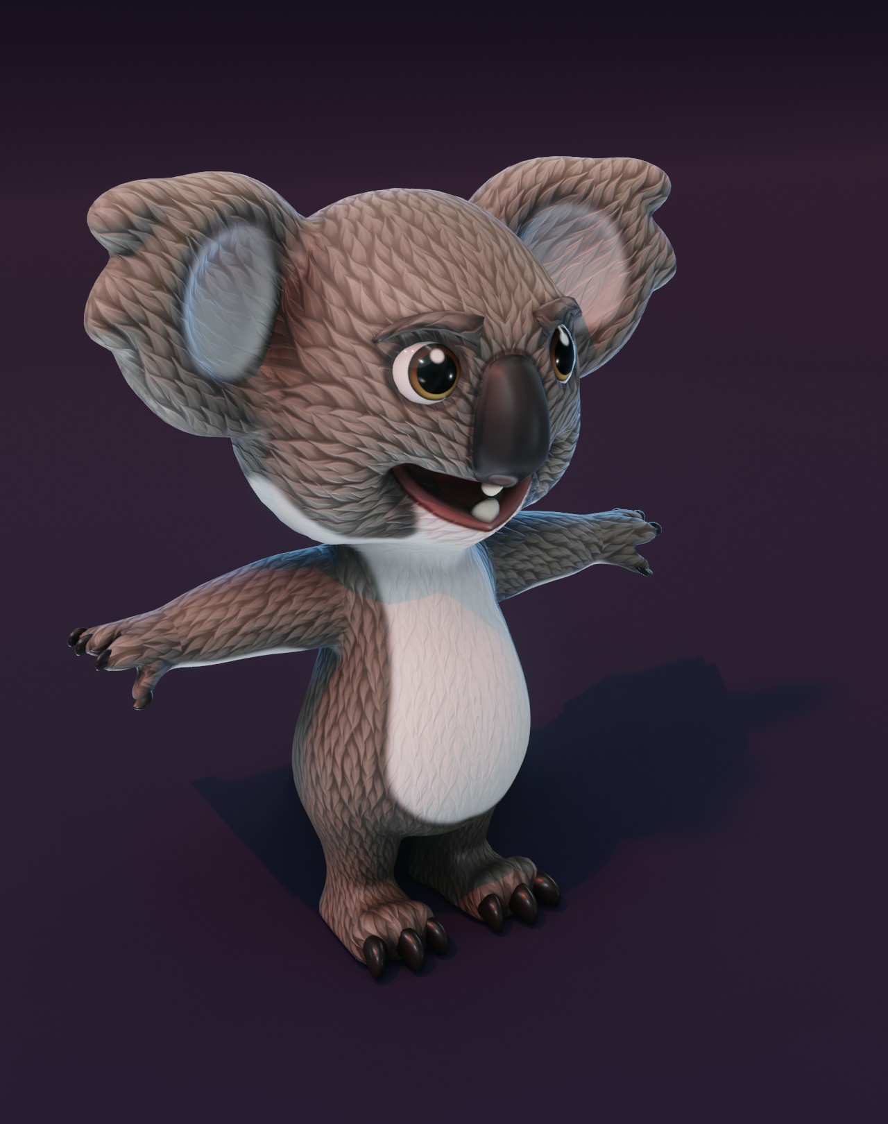 Cartoon Koala Animated 3D Model by 3DDisco