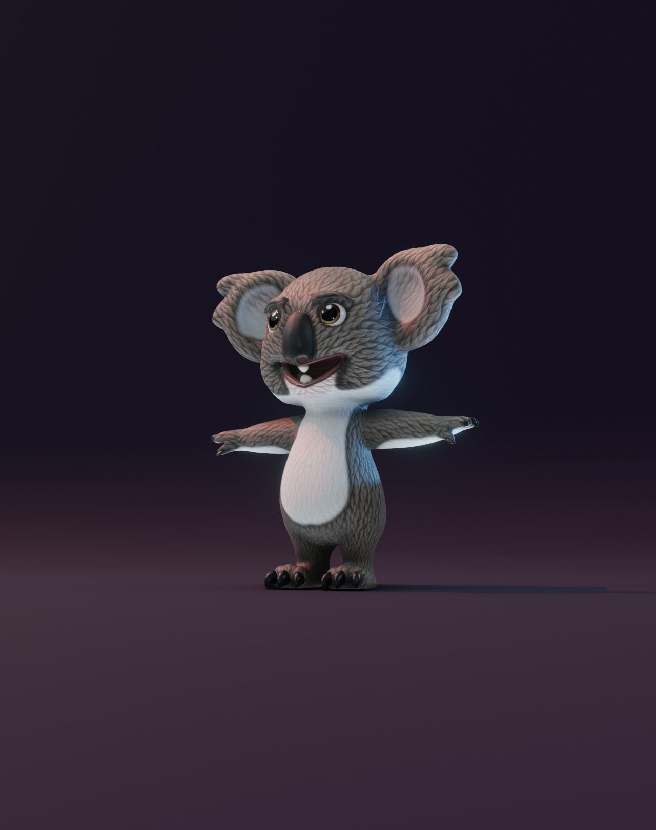Cartoon Koala Animated 3D Model by 3DDisco