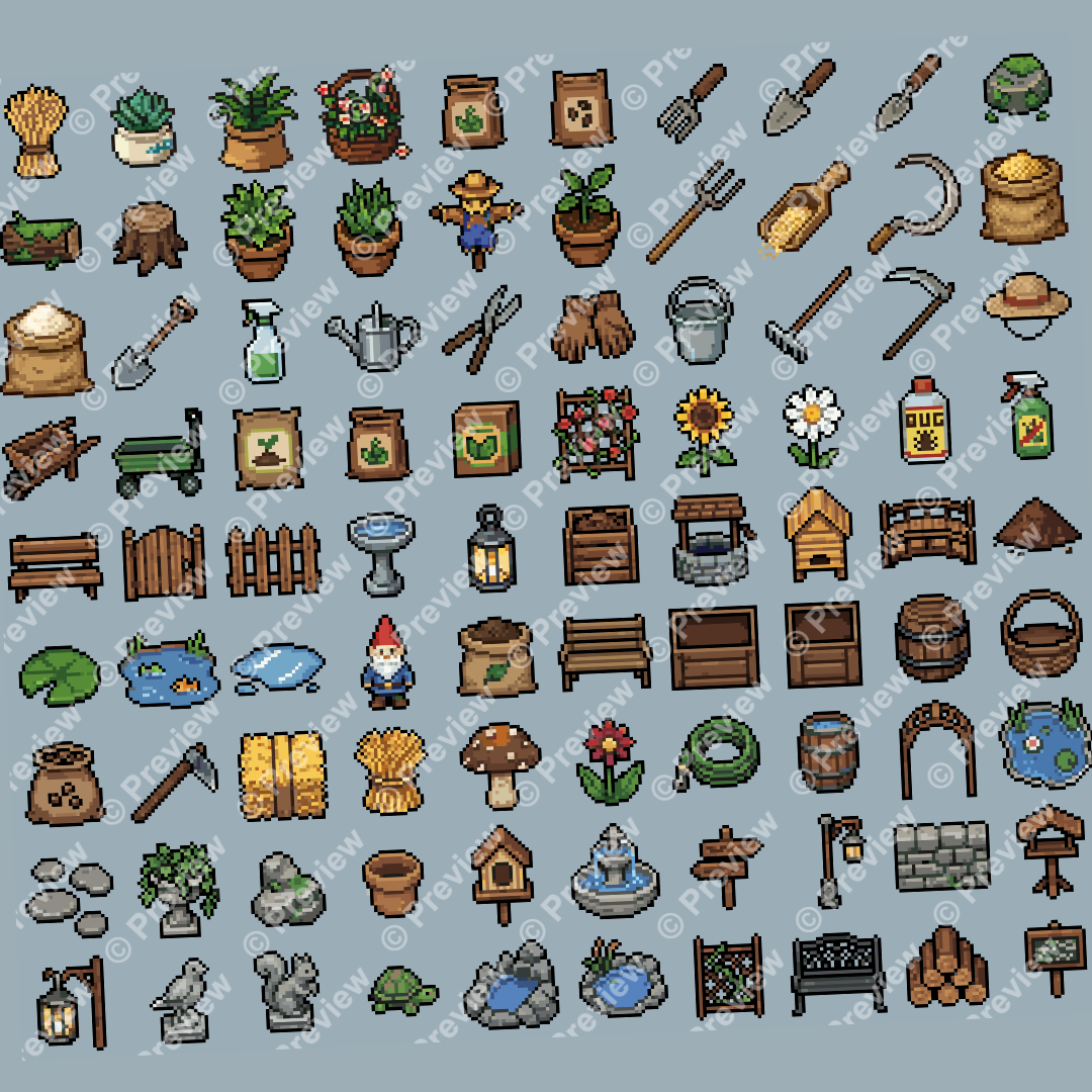 Cozy Garden Pack Icons Pixel Art by Pixel-Banner