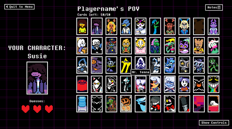 Seek's Cool Deltarune Guess Who Game by Seeks_stuff