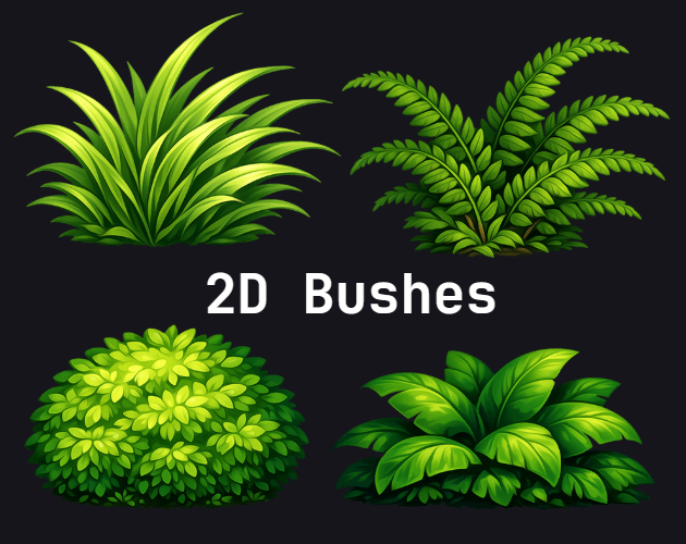 Stylized 2D Bushes Pack by Yoo Game Art