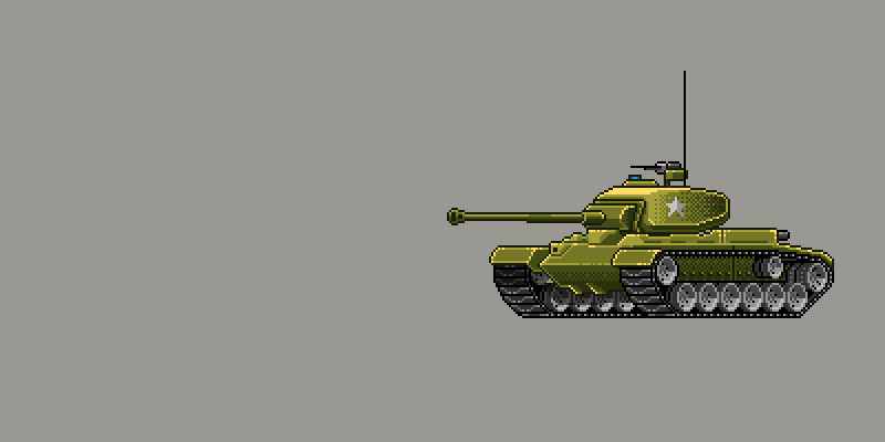M26 Pershing Tank Pixel Art Walk and Shooting Animated by Aralepixel