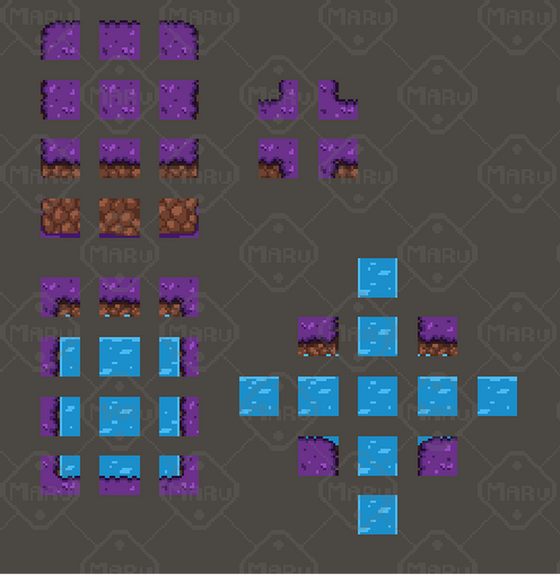 Alien Forest – 16x16 Pixel Art Tileset top-down RPG sprites by Maru