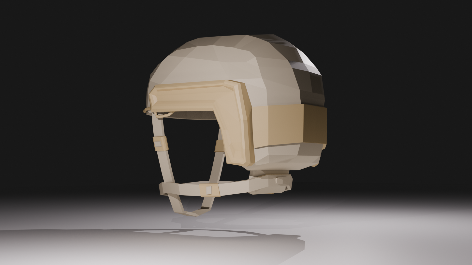 3D Low Poly Tactical Helmet by DistXpian