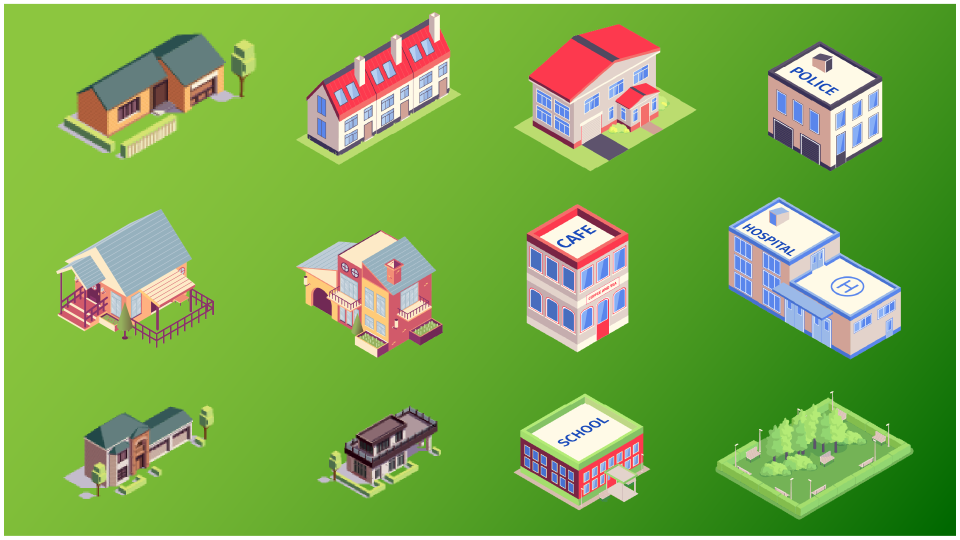 Isometric Park Environment Kit by AIRIDEV