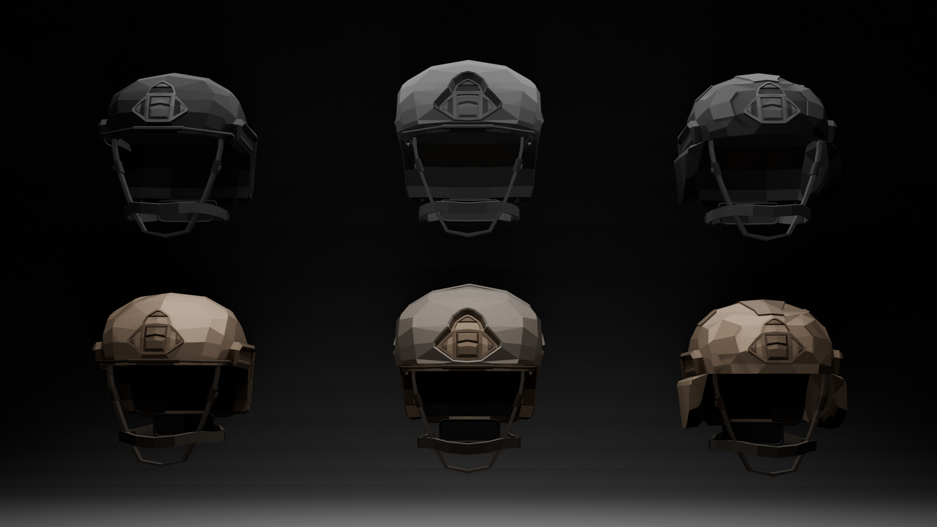 3D Low Poly - Tactical Helmet Asset Pack by DistXpian