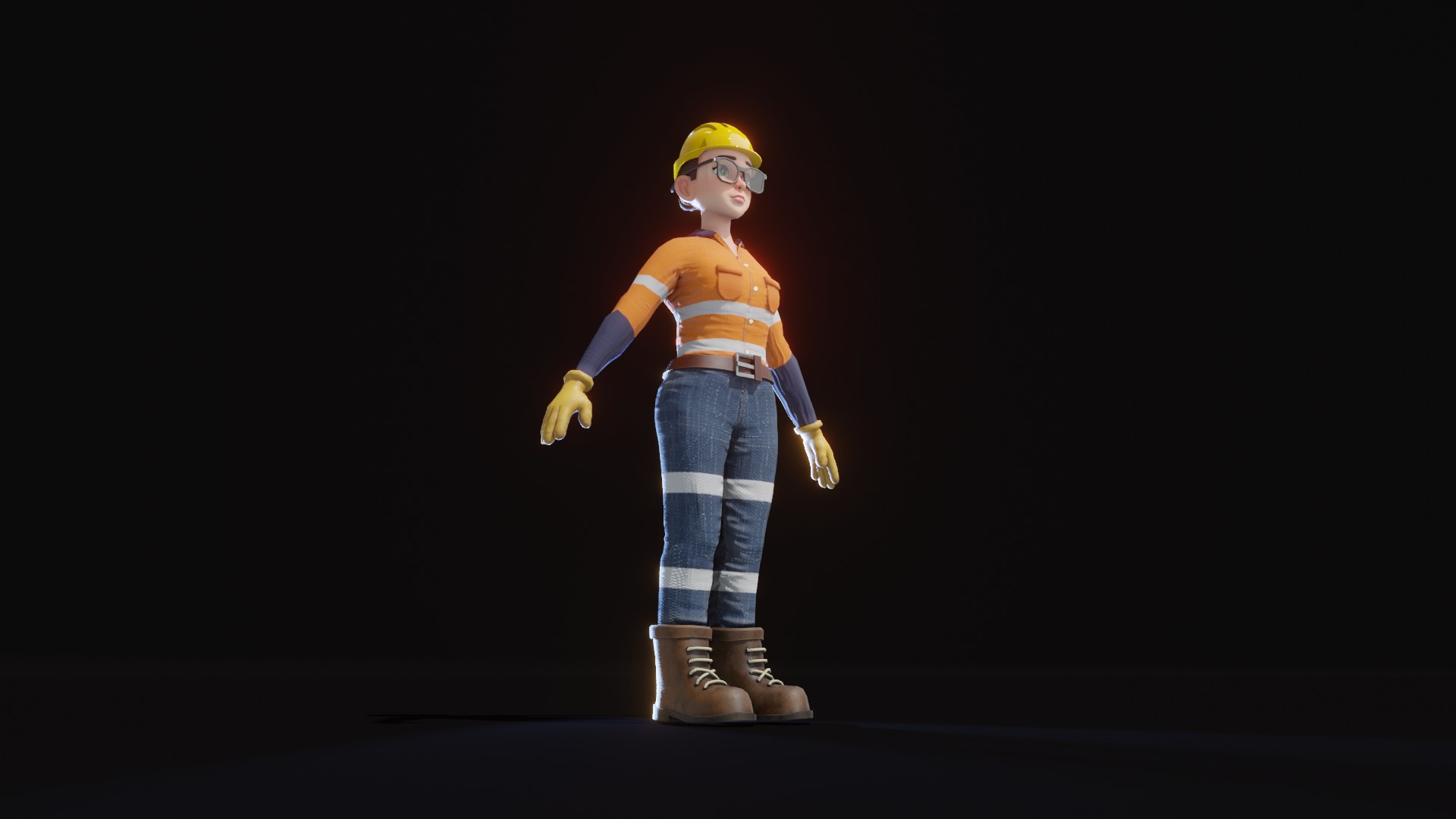 Stylized Female Worker 3D Model – Animated & Customizable by 3DDisco
