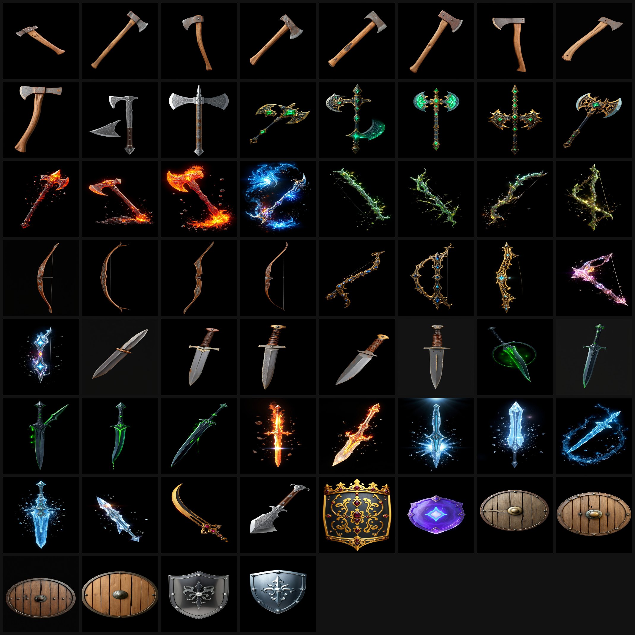 Medieval Fantasy Weapons Pack - Tiered Loot [150+ Icons] by Vill8tion