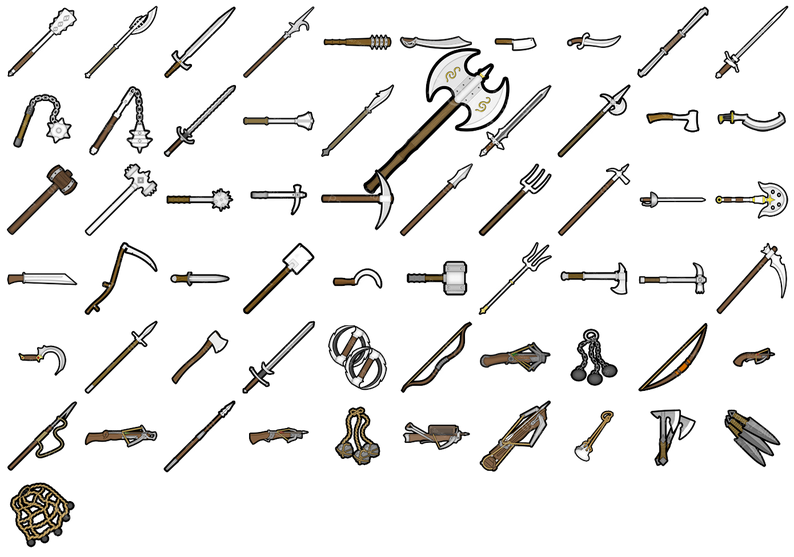 Medieval Weapons Deeds — 2D Weapon Sprites (128x128) + Atlases by Pas7 ...