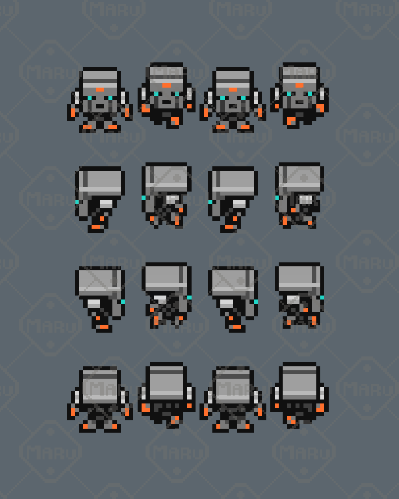 Sci-Fi Characters & Robots Bundle – 12 Animated Top-Down Pixel Art ...