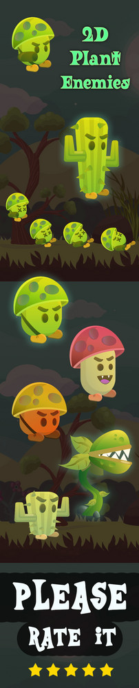 2D Characters Plant Enemies by MarwaMJ