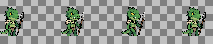 2D Character Sprite Sheet - Pixel Art Kroko/Dragon Humanoid by ...