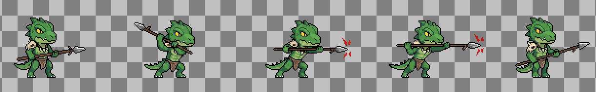 2D Character Sprite Sheet - Pixel Art Kroko/Dragon Humanoid by ...