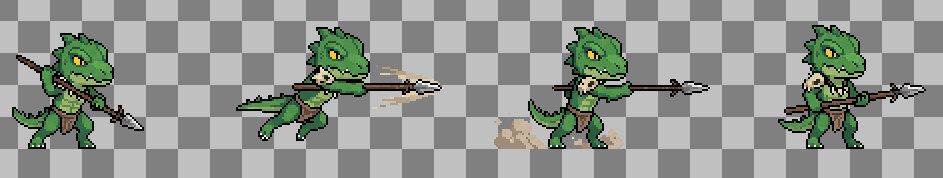 2D Character Sprite Sheet - Pixel Art Kroko/Dragon Humanoid by ...