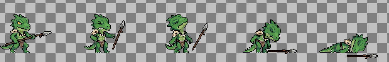 2D Character Sprite Sheet - Pixel Art Kroko/Dragon Humanoid by ...