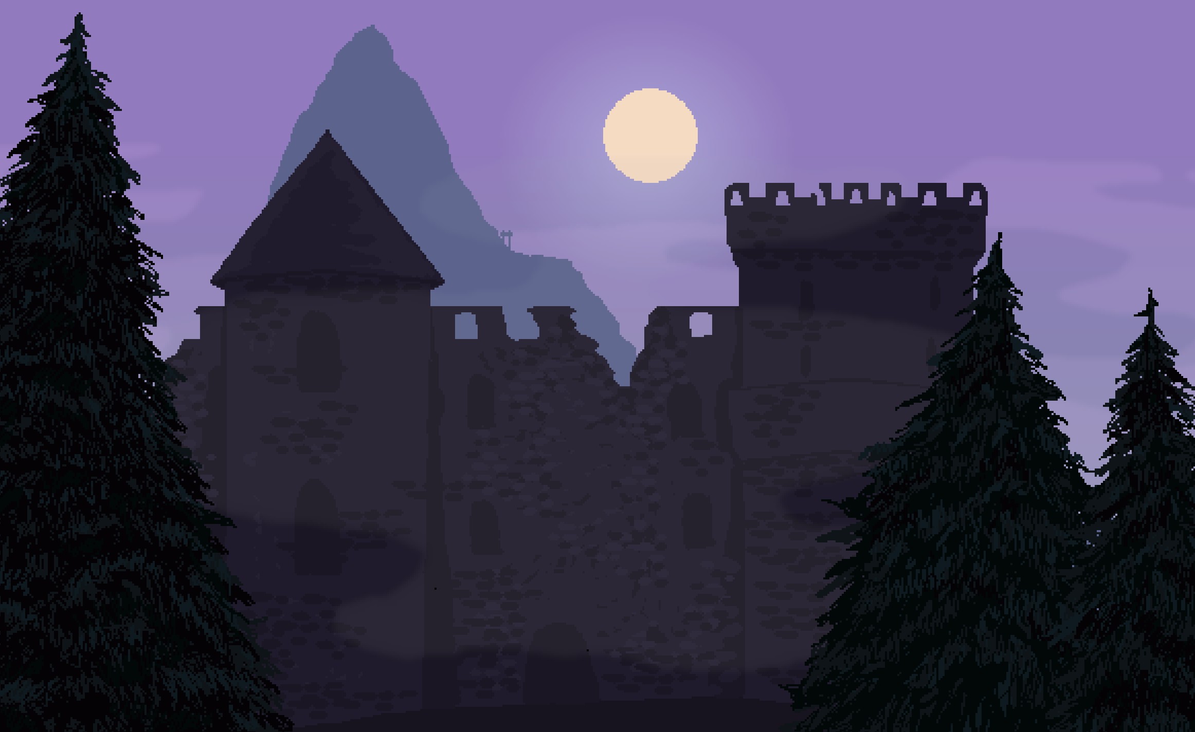 Castle among Spruces Background - Spruce Castle Background Asset Pack ...