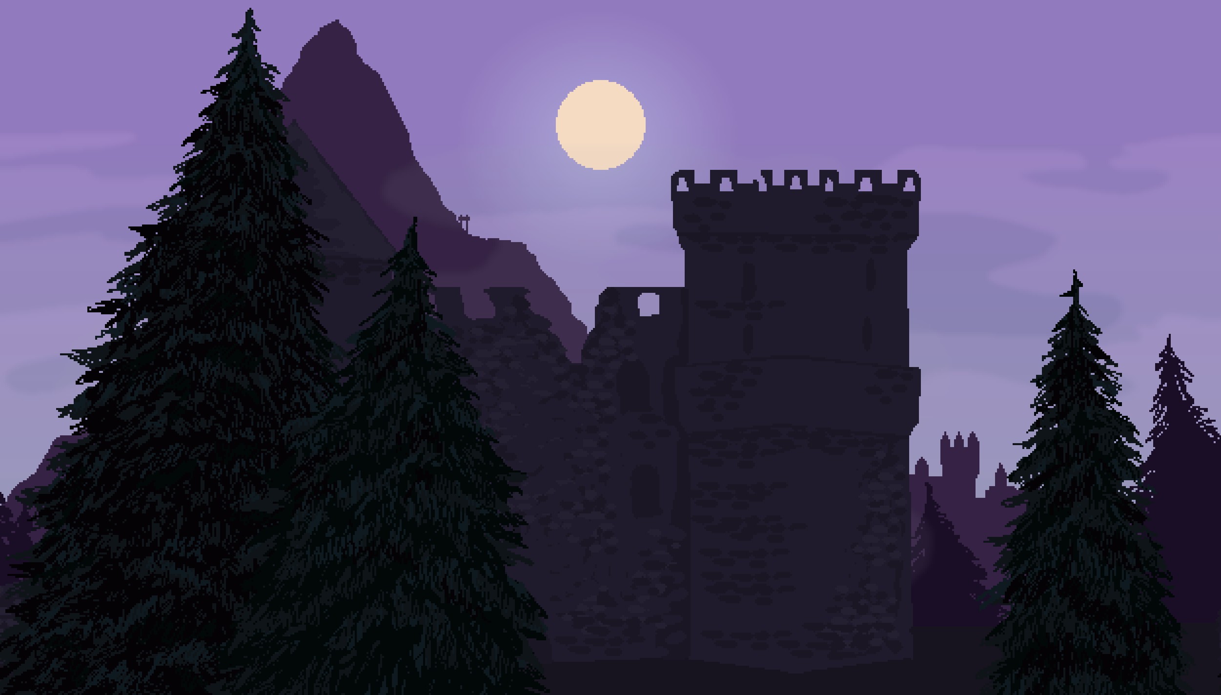 Castle among Spruces Background - Spruce Castle Background Asset Pack ...