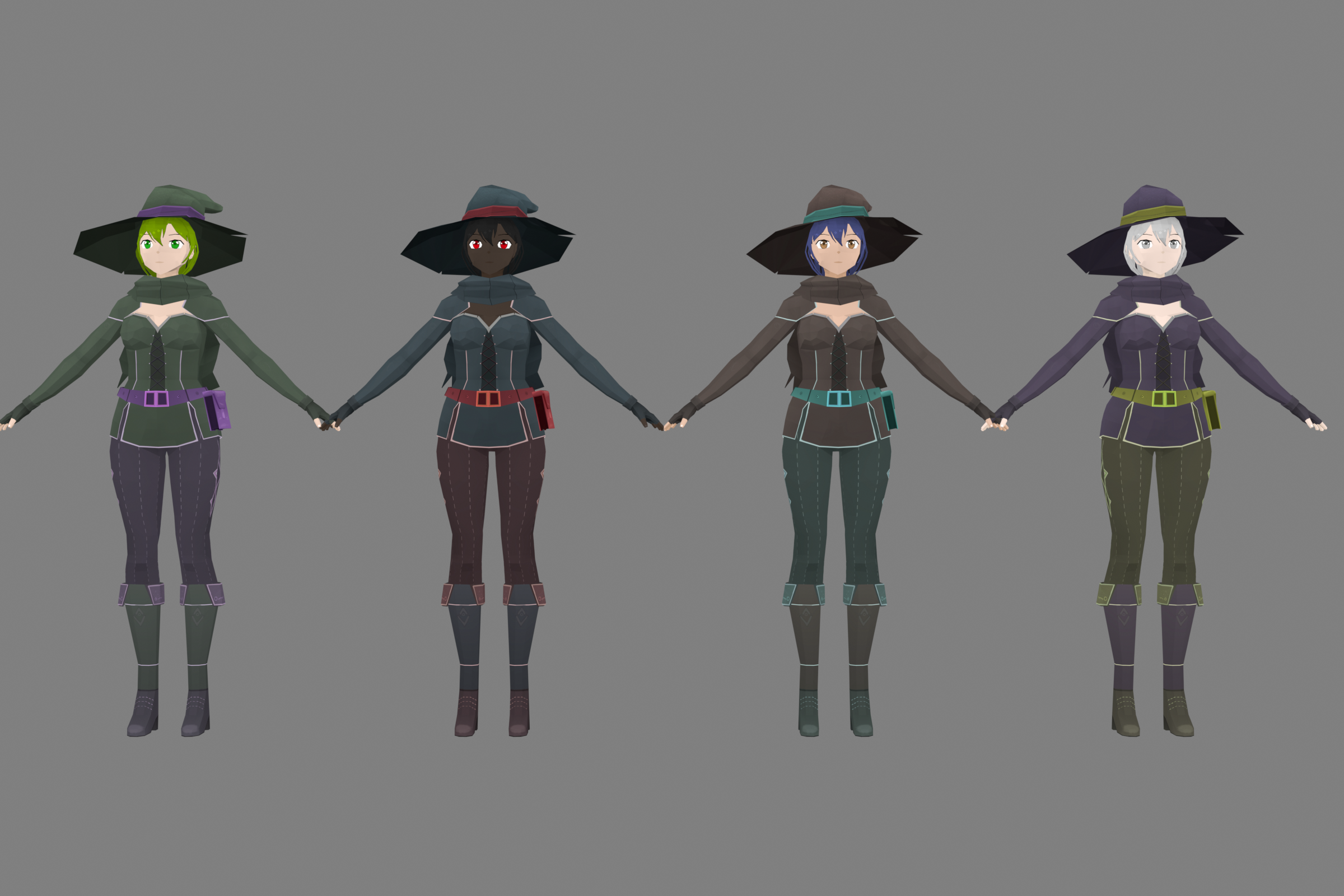 Stylized Mage Pack - Low Poly Characters, Weapons , Animations by Yohan ...