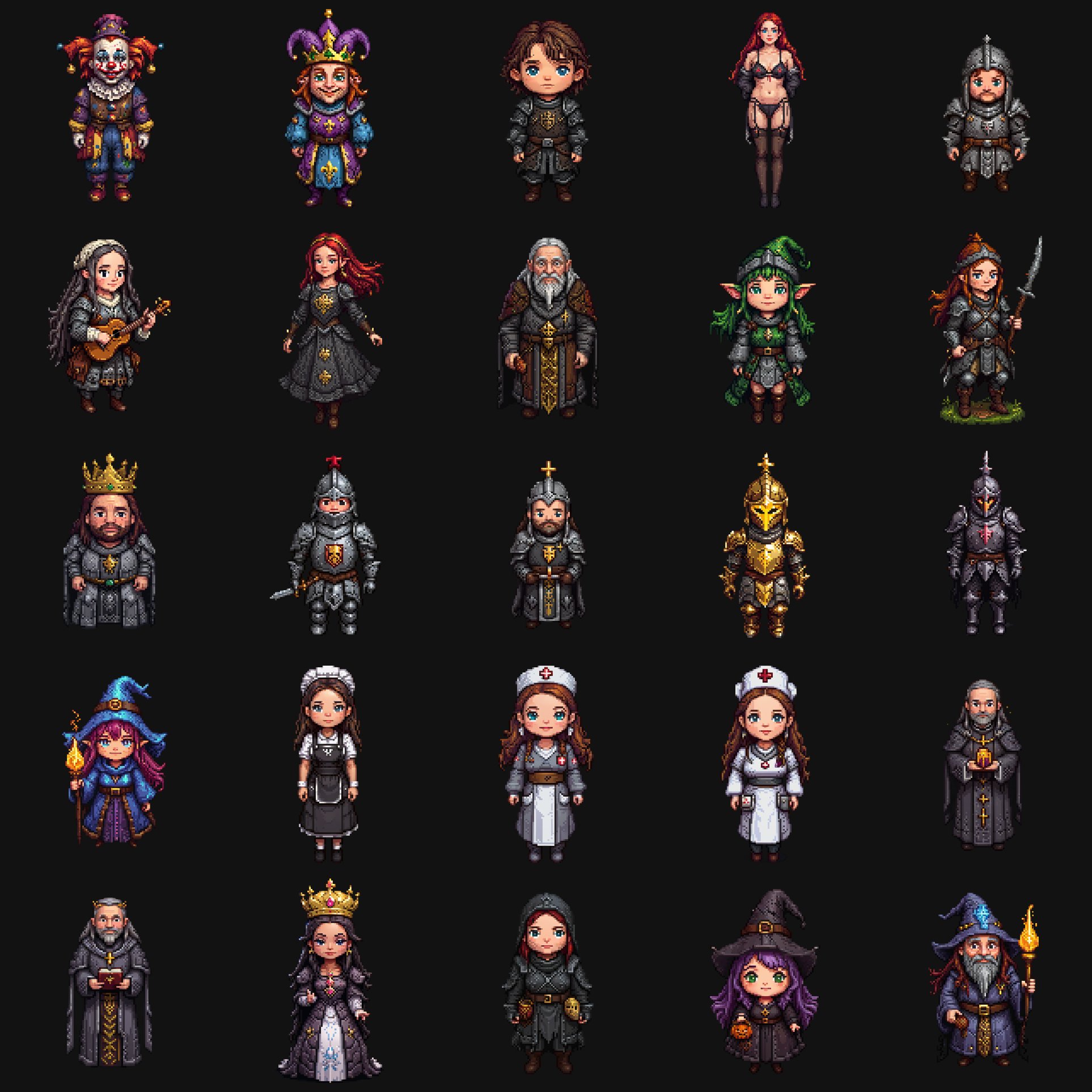 Medieval Citizens Bundle: 1,050+ Unique RPG NPCs [1024px, 192px & 96px ...