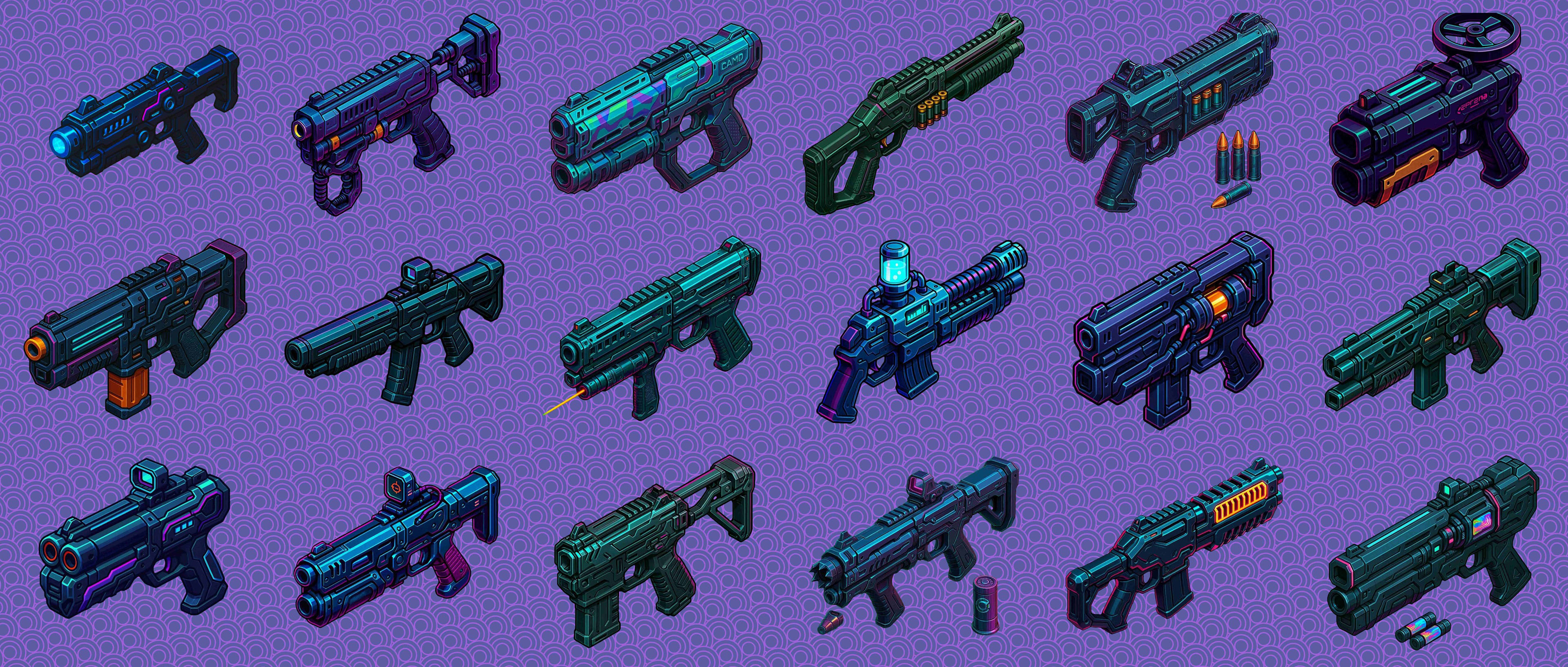 Cyberpunk Weapons Mega Pack — 680+ Sci-Fi Guns & Explosives (Game UI ...