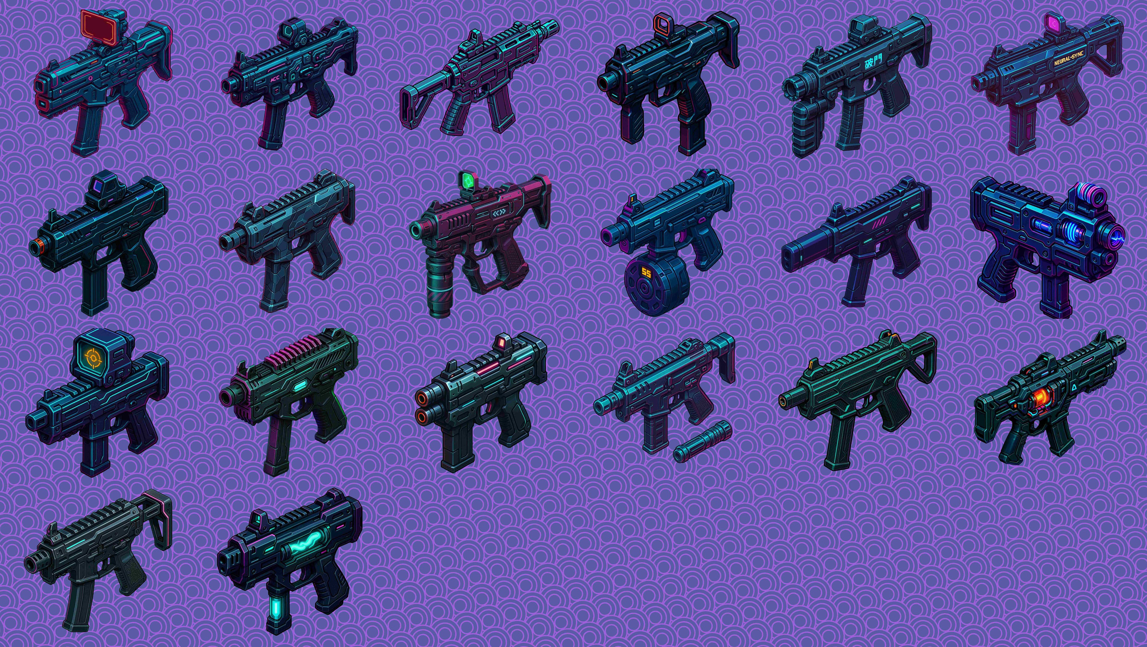 Cyberpunk Weapons Mega Pack — 680+ Sci-Fi Guns & Explosives (Game UI ...