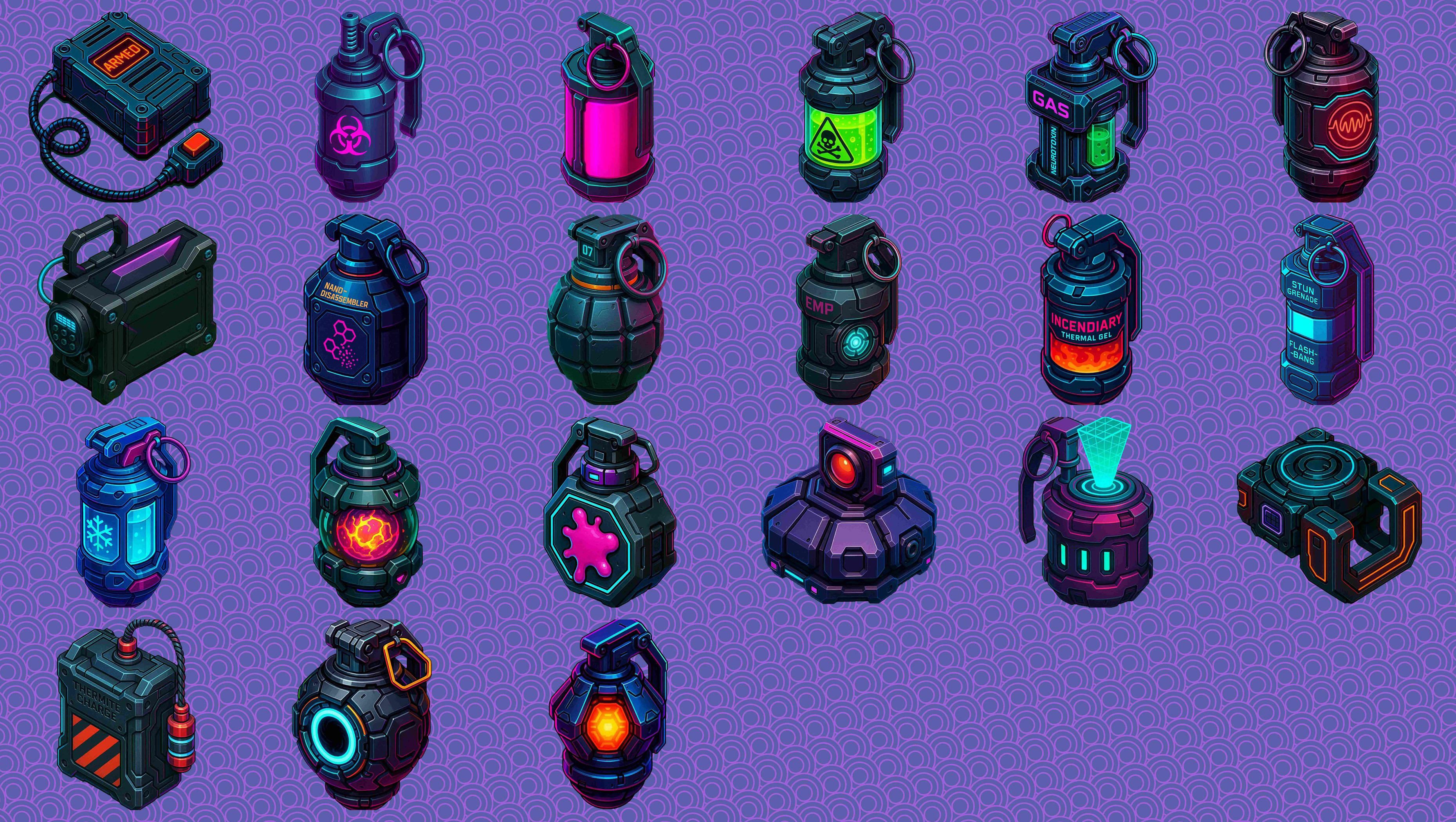 Cyberpunk Weapons Mega Pack — 680+ Sci-Fi Guns & Explosives (Game UI ...